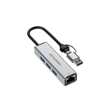 ACHORO USB Port Expender with LAN - Built in USB A & USB C to USB Port ...