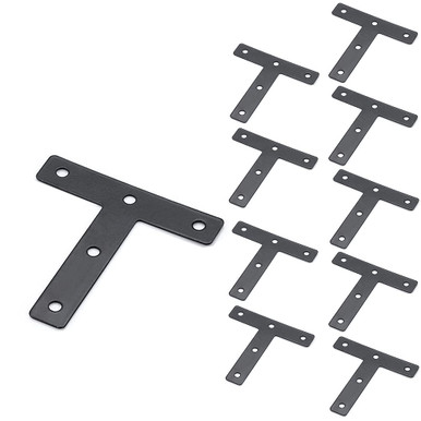 Flat T Corner Bracket, KAIISSA 10 Pcs 80x80 mm Stainless Steel Right ...