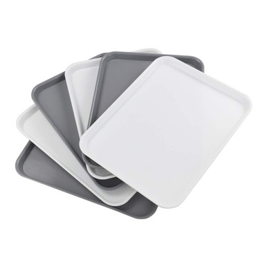 Uumitty 6-Pack Rectangular Plastic Serving Trays, Fast Food Cafeteria ...