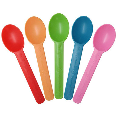 Bio Based Reusable Spoons, 20 pack, 5 Colors, great with yogurt, ice ...