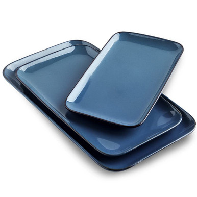 KOOV Ceramic Rectangular Serving Tray, 14/12/10 Inch Large Serving ...