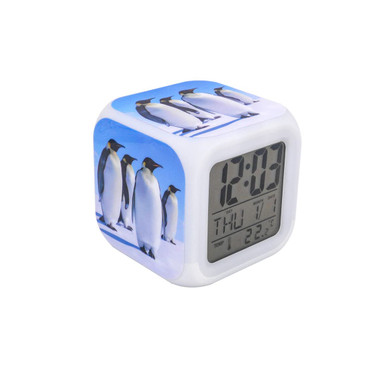 BoWay New 3?Desk & Shelf Clock Penguin Blue Digital Alarm Clock with ...
