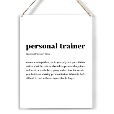 Personal Trainer Definition Wood Sign Modern Personal Trainer Wooden ...