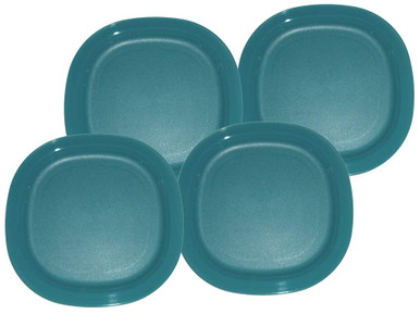 Tupperware Open House 7 3/4 Inch Microwave Small Plates in Peacock Blue ...