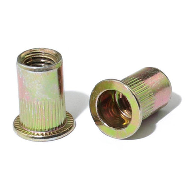 M3 M4 M5 M6 M8 M10 M12 Zinc Plated Carbon Steel Knurled Nuts Rivnut Flat Head Threaded Rivet ...