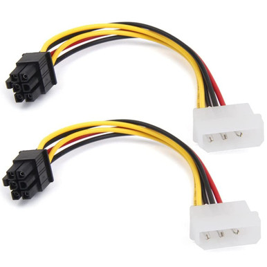 4 Pin Male Molex to 6 Pin Female PCI-Express PCIE Video Card Power ...