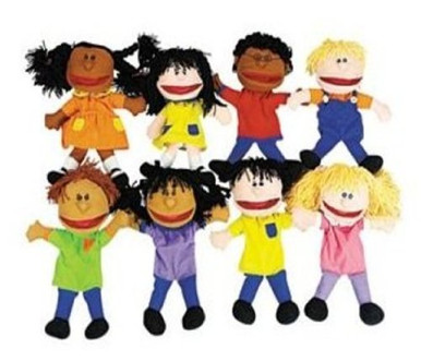 Fun Express Plush Happy Kids Hand Puppets Multi-Ethnic Collection ...