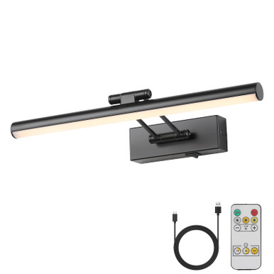 JUSHENG Dimmable Black Picture Light Battery Operated 16'' Inch ...