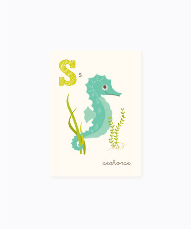 Sea Urchin Studio - S is for Seahorse - ABC Alphabet Wall Art for Kids ...