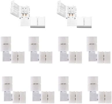 10pcs L Shape 2 Pin Right Angle Corner Solderless Connectors 2Pin 10mm ...