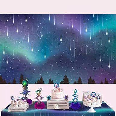 Fabric Night Sky Star Backdrop Shooting Star Aurora Party Decoration ...