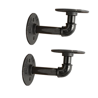 Wall Mounted Pipe Bracket 2pcs Iron Pipe Bracket Shelf Support Bracket ...