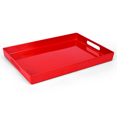 XMNFLY Serving Tray with Handles-10x15Inch Red Melamine Modern Serving ...