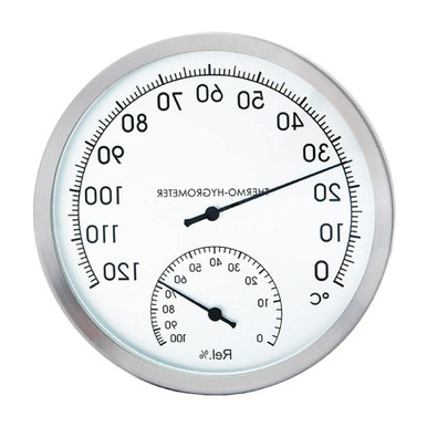 Round Thermometer Hygrometer Stainless Steel Temperarure Humidity Gauge ...