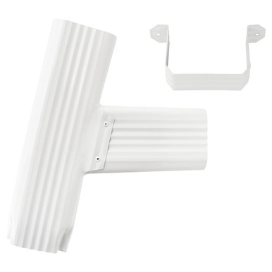 Downspout Gutter Y Connector 3x4 Standard Right High Gloss White & 1 ...