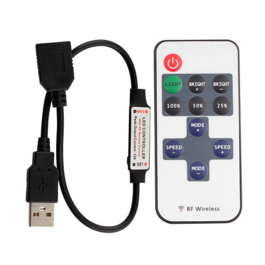 Vrabocry 11 Keys LED Strip Controller Mini Dimmer RF Remote 5V USB ...
