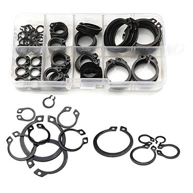160PCS M6-M25 Black External Retaining Black Ring Circlip Snap Ring ...