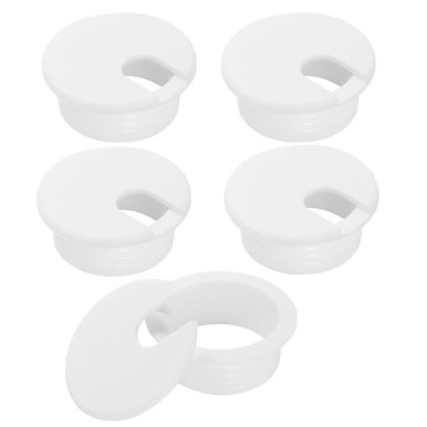 1-1/2" White Desk Grommet, JTemgle Plastic Cable Hole Cover Computer ...
