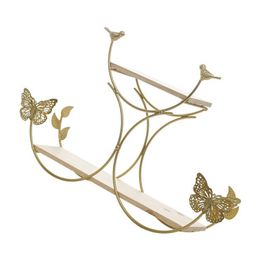 Cabilock Floating Shelves Wall Mounted Decorative Butterfly Bird Wire ...