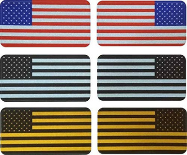 6 pcs Hard Hat American Flag Stickers, 3M REFLECTIVE USA Set Stealthy ...