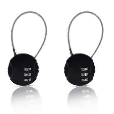SDTC Tech 2 Pack 3-Digit Combination Lock Black Waterproof Luggage ...