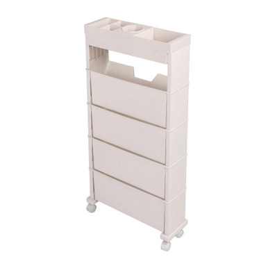 Pssopp Movable Bookcase, Large Capacity Multi Layers Space Saving ...