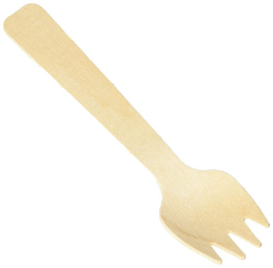 Concession Essentials100 Pcs Mini Wooden Forks 4-inch Length,Natural ...
