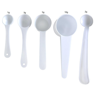 Set of 5 plastic measuring spoons (1g 2g 3g 5g 10) for measuring ...