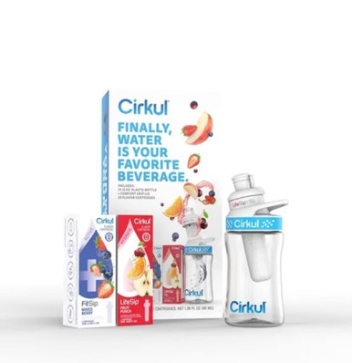Cirkul 12 oz Plastic Water Bottle Starter Kit with Blue Lid and 2 ...