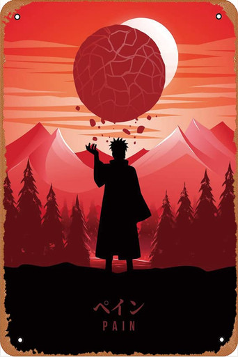 Pain Nagato Akatsuki Minimalist Anime Vintage Metal Sign Poster Retro ...