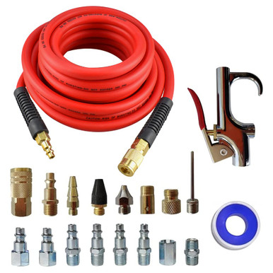 Abakoo 19 Pieces Air Compressor Accessory Kit, 3/8" x 25 Feet Hybrid ...