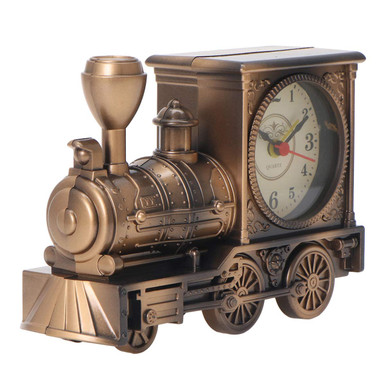 FAVOMOTO Bronze Retro Train Clock Model Train Locomotive Clock Table ...