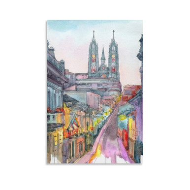 Quito, Ecuador Art Print Poster Skyline Watercolor, City Art Print ...