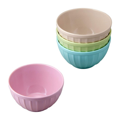 UPware 4-Piece Ribbed Melamine Ice Cream Bowl - Warehousesoverstock