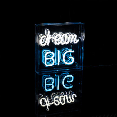 EVERMORE Dream Big Neon Box Signs USB Desk Light Box Neon Sign 3D Wall ...