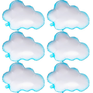 6Pcs White Cloud Foil Balloons Blue Sky White Cloud Balloons White ...