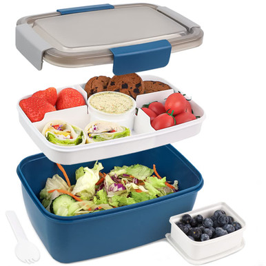 Bugucat Bento Box 64OZ, Lunch Box Salad Lunch Container with Yogurt Box ...