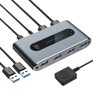 USB 3.0 Switch Selector 4 Port KVM Switches 2 Computers Sharing 4 USB ...