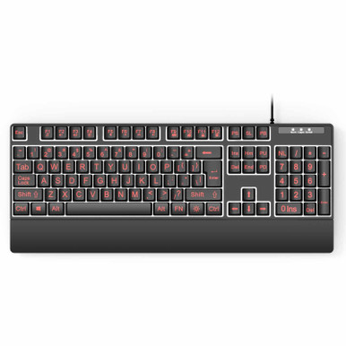 Large Print Keyboard Backlit, Wired USB High Contrast Keyboard, Full ...