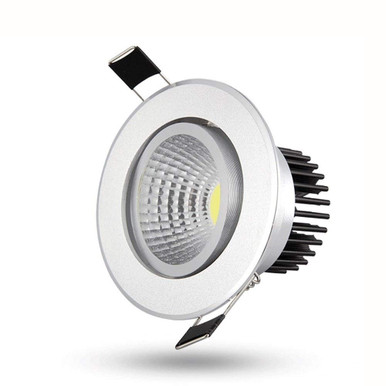 AIKUZ Modern Round Aluminum LED Ceiling Light Silver Anti-Glare ...