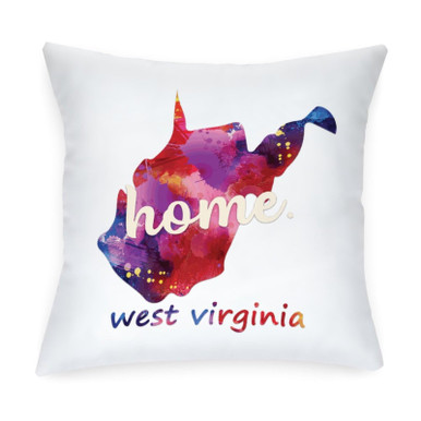 COVOME West Virginia Map Outdoor Throw Pillow Covers Watercolor State ...