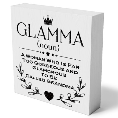 Glamma Definition Wooden Box Sign Home Wall Decor 5 X 5 Inch Rustic a ...