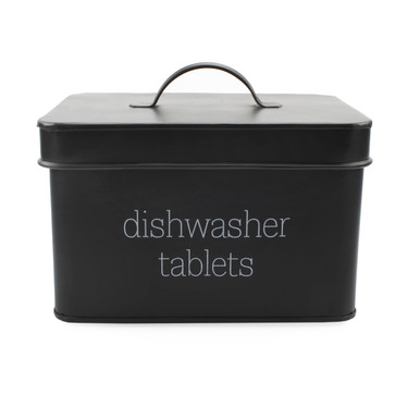 AuldHome Black Dishwasher Pod Holder, Tablet Container; Enamelware ...