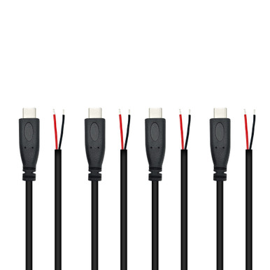 Kallaudo USB C Power Pigtail Cable 1M 22AWG 5V 3A USB Type-C Male Plug to 2 Pin Bare Wire Open ...
