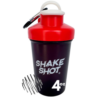 Shake Shot (Updated Version - Black/Red- 4oz/120ml Mini Shaker Bottle ...