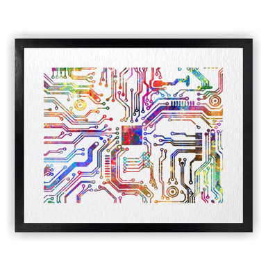 Dignovel Studios 8X10 Unframed Circuit Board PCB Watercolor Art Print ...