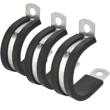 12 Pack Stainless Steel Cable Clamps 1 Inch Rubber Cushioned Insulated ...