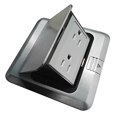 Pop Up Floor Box Countertop Box w/15A with Duplex Receptacle - Brushed ...
