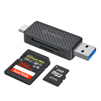 PHIXERO SD Card Reader for Camera Memory Card, 2 in 1 Micro SD/SD Card ...