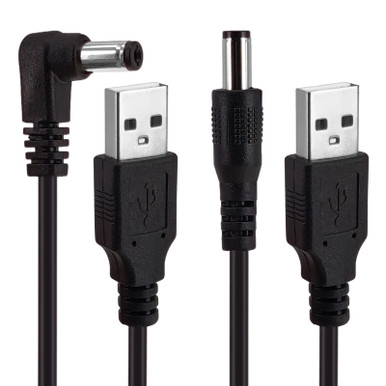 Yeebline USB to DC 5.5x2.1mm Power Cord, 2-Pack 3FT USB 2.0 A Type Male ...
